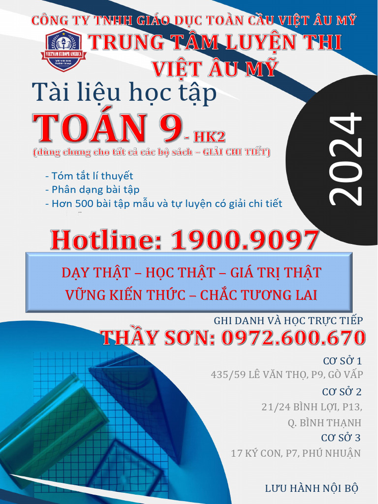 Toán 9 - Hk2 - Tài Liệu Học Tập 2025 | PDF