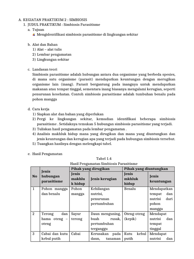 Simbiosis Parasitisme di Alam Sekitar | PDF