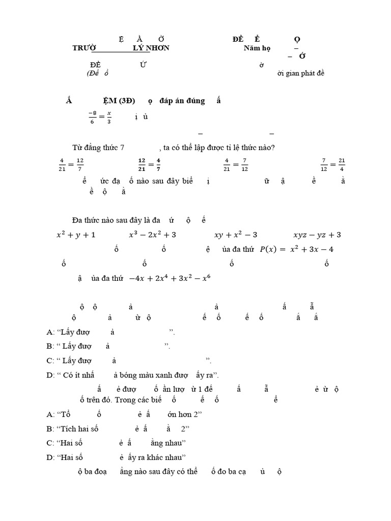 Toan 7-THCSLyNhon - Deda-Matran - Diem Le Ngoc | PDF