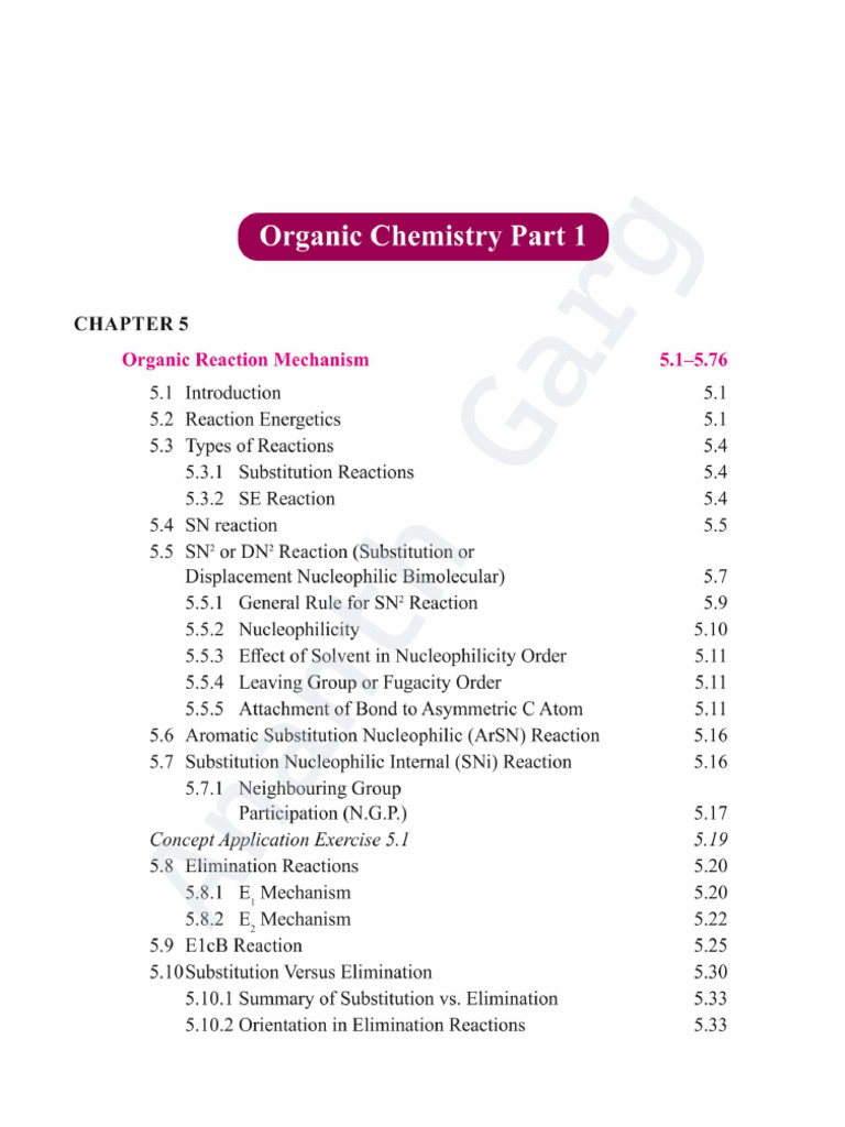 Organic Reaction Mechanism Chapter | PDF