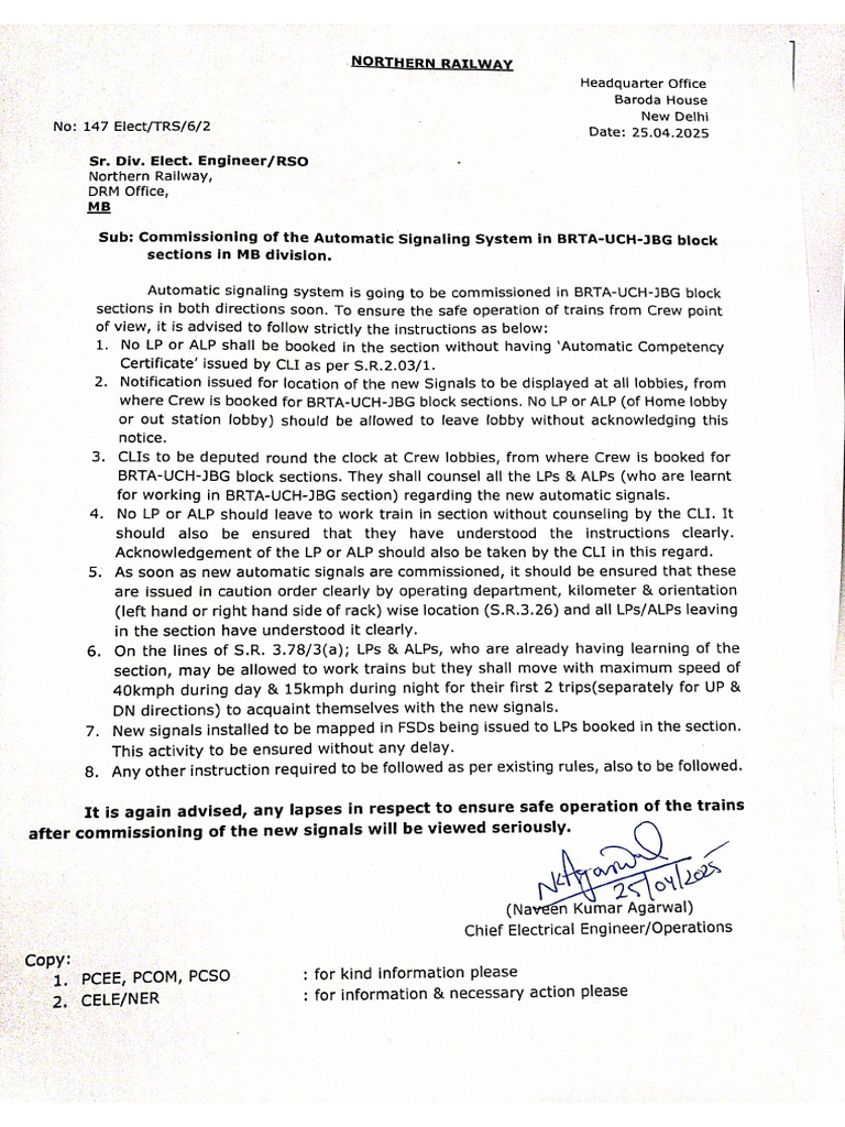 Letter To MB & NER For Automatic in BRTA,-JBG | PDF