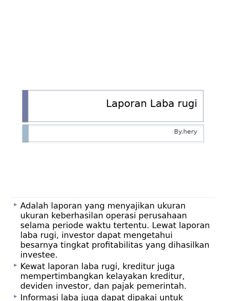Laporan Laba rugi | PDF