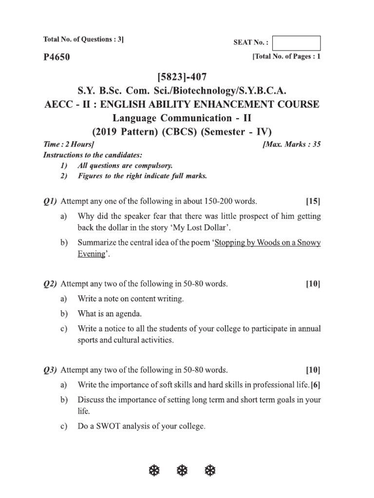 BCS English Sem IV Paper | PDF