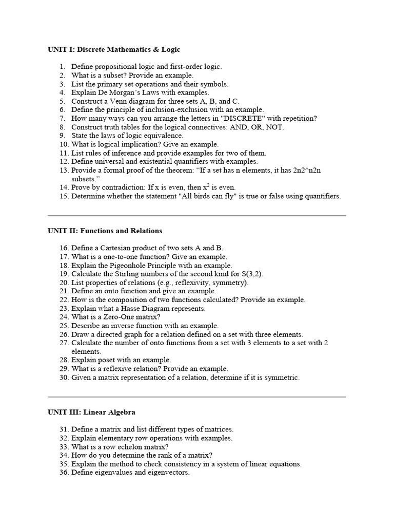 Question Bank Prepared by Me | PDF | Matrix (Mathematics) | Probability ...
