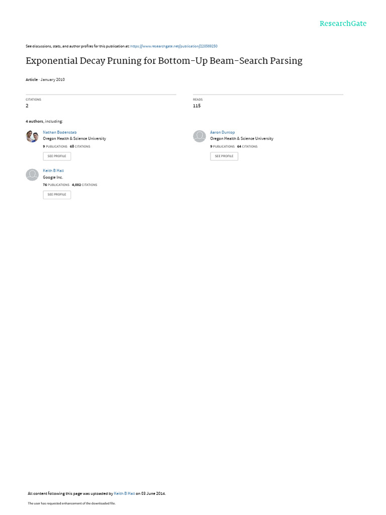 Exponential Decay Pruning For Bottom-Up Beam-Searc | PDF | Parsing | Theoretical Computer Science