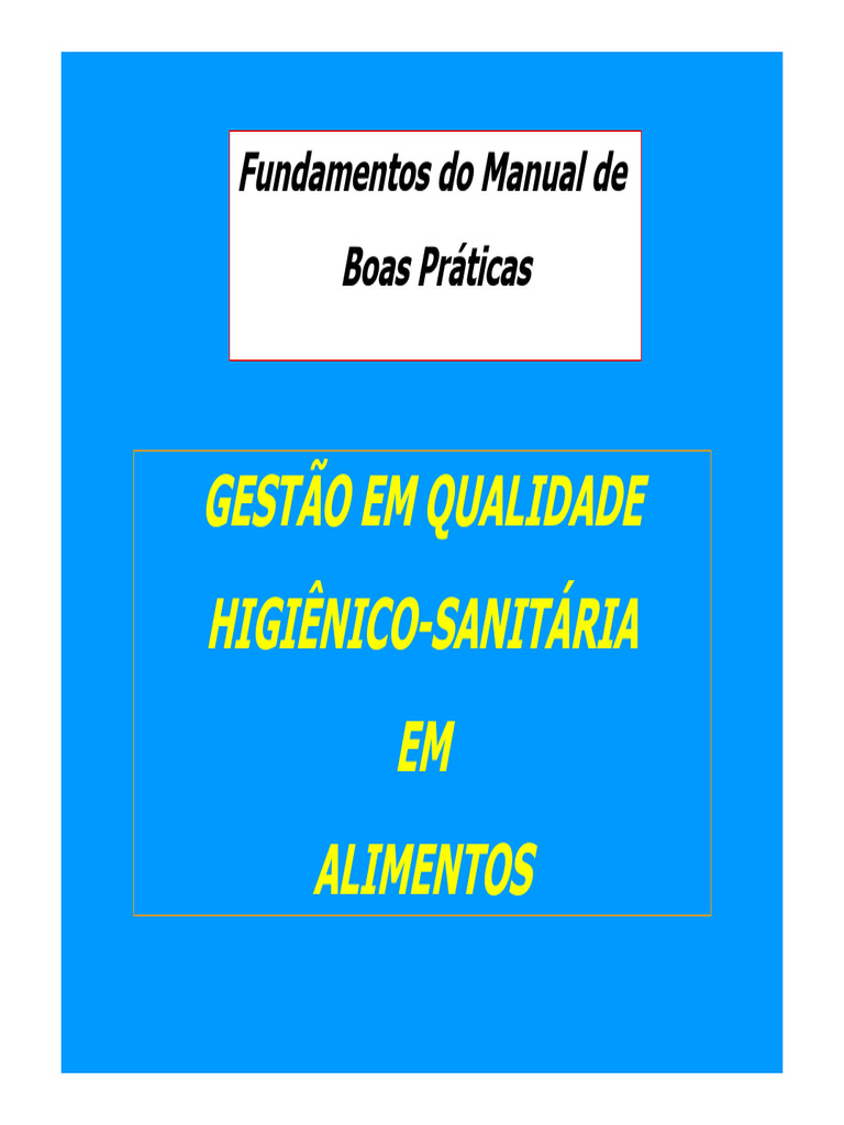 Manual de BPF BPM Gestão em Qualidade APPCC 2006 | PDF | Análise de perigos e pontos críticos de ...