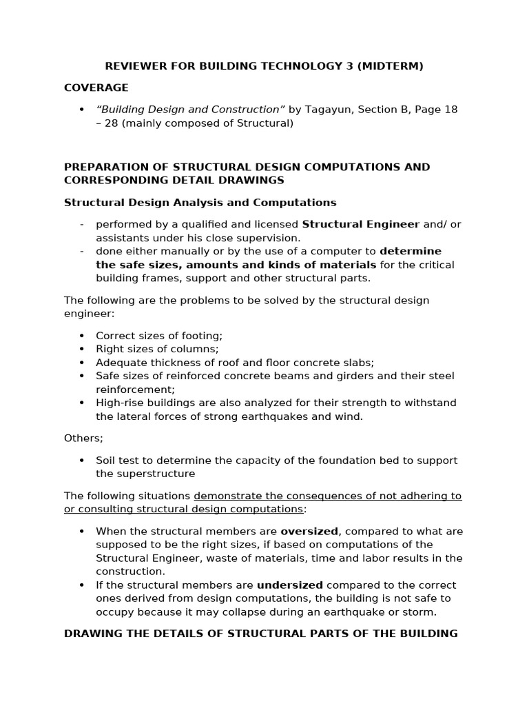 Reviewer For Building Technology 3 | PDF | Concrete | Building Engineering