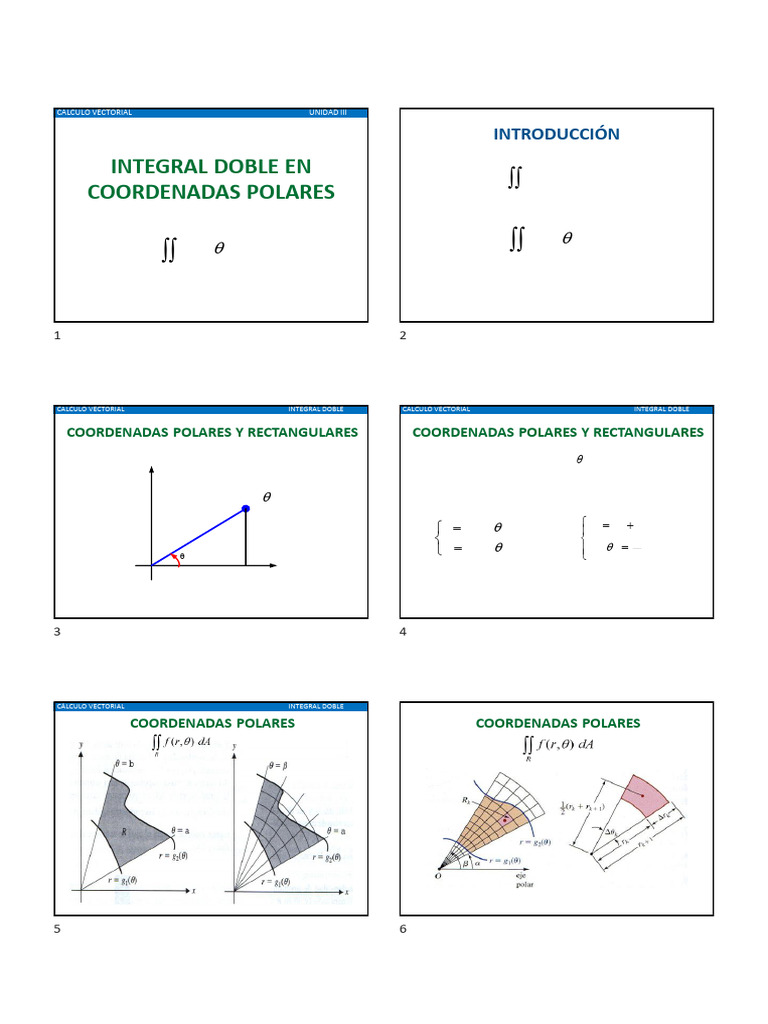 Integral Doble en Coordenadas Polares | PDF | Integral | Geometría ...