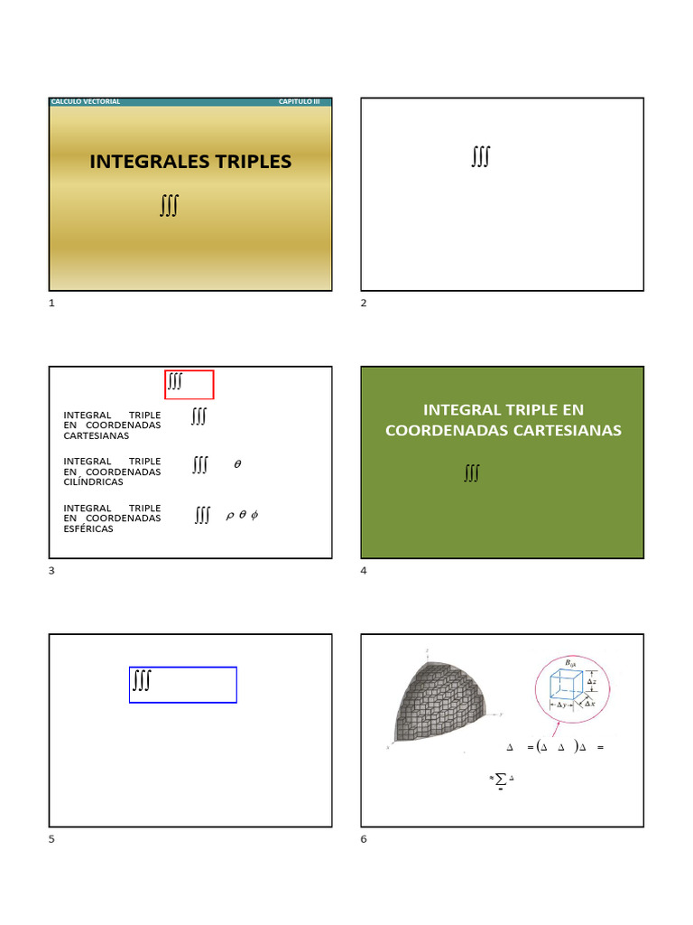 Integrales Triples en Cálculo Vectorial | PDF | Integral | Objetos ...