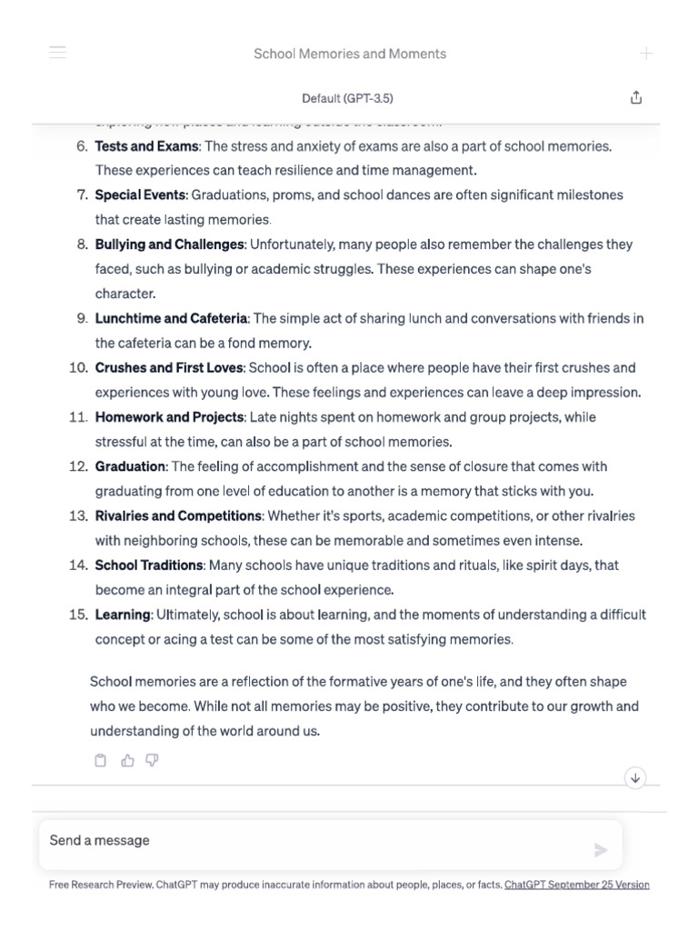 My School Memories | PDF