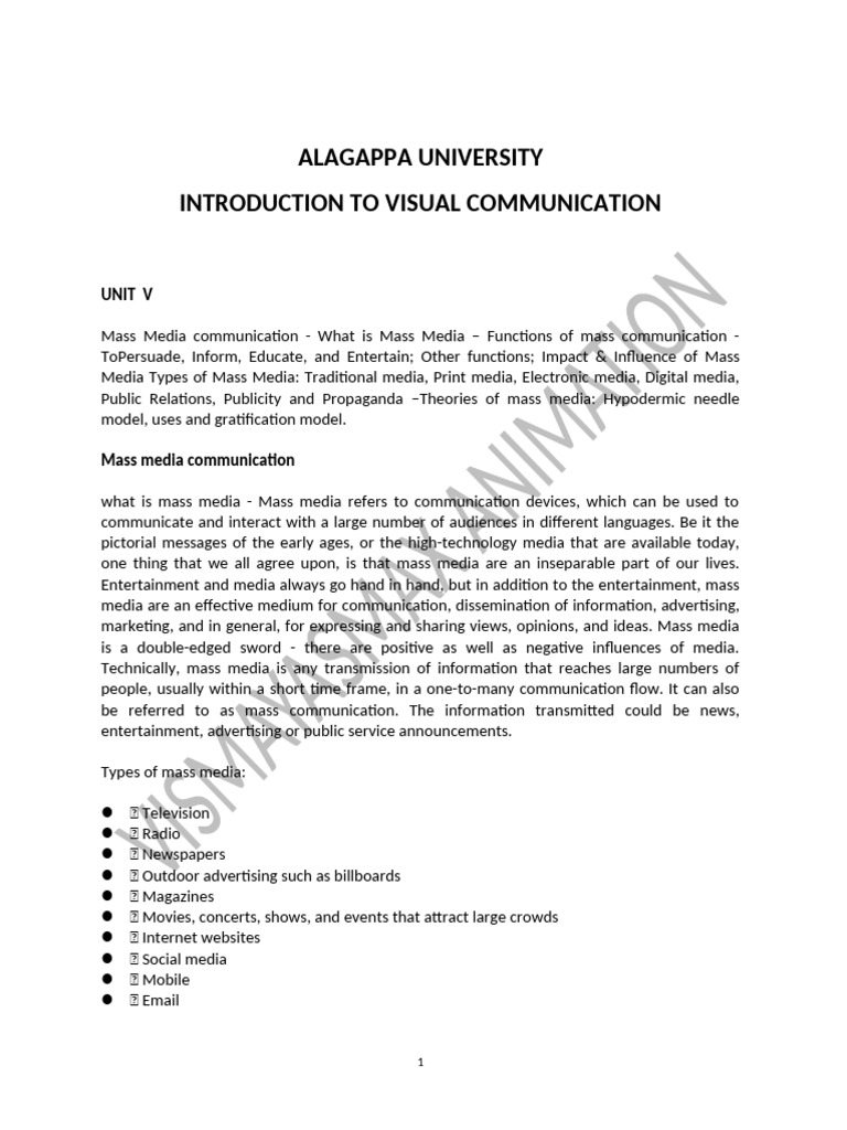 Introduction To Visual Communication Unit 5 | PDF | Public Relations ...