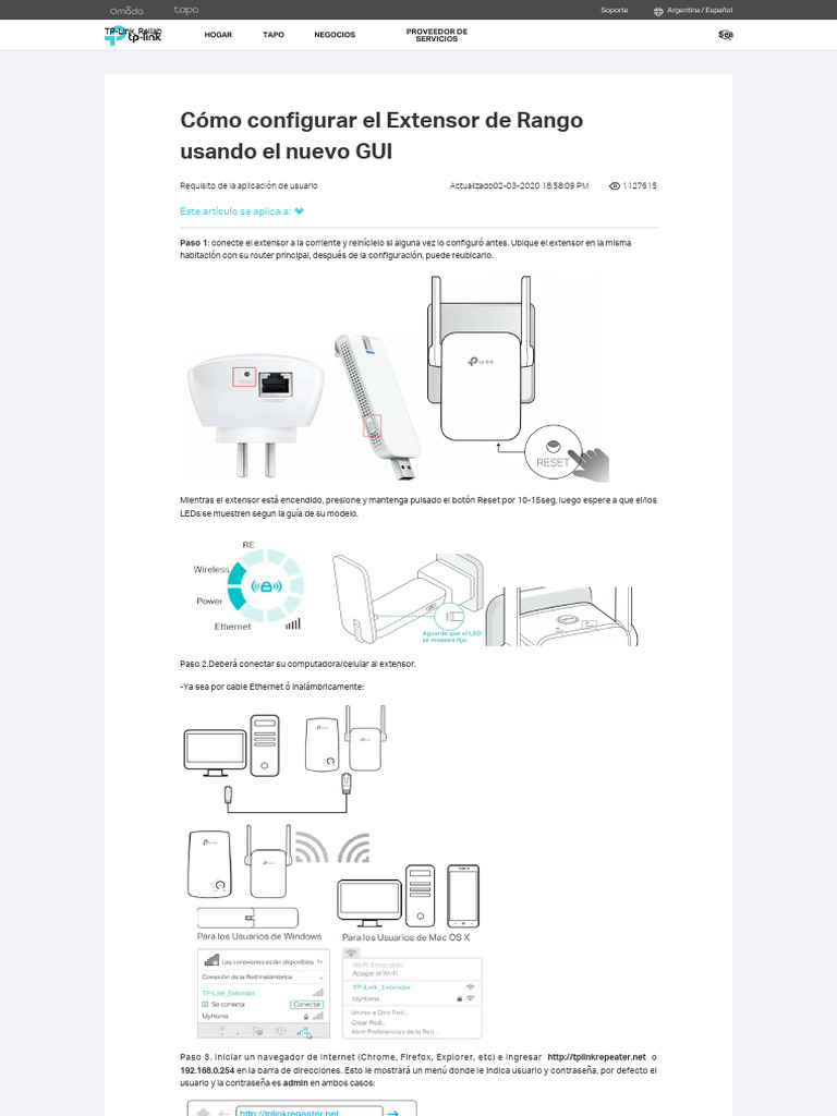 Cómo Configurar El Extensor de Rango Usando El Nuevo Gui _ Tp-link Argentina | PDF | Contraseña ...