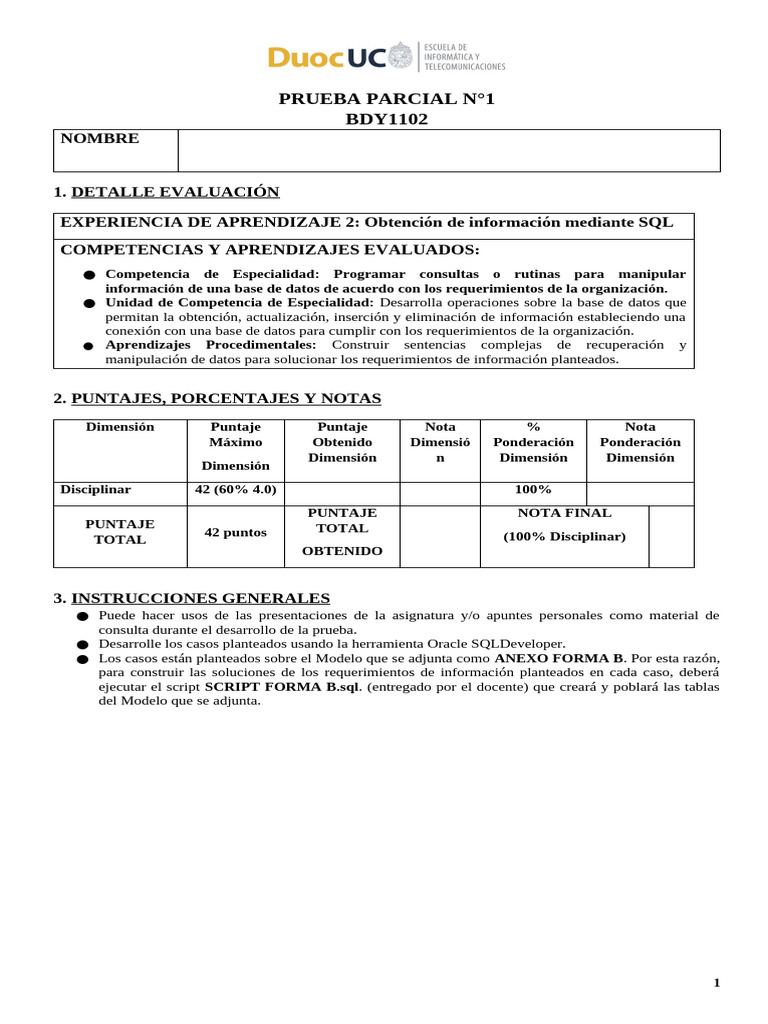 Prueba 2 Forma B | PDF | SQL | Crédito