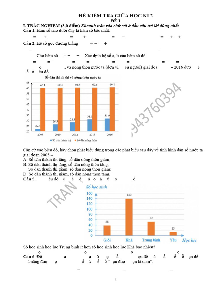 ĐỀ GIƯA HK2 TOÁN 8 | PDF