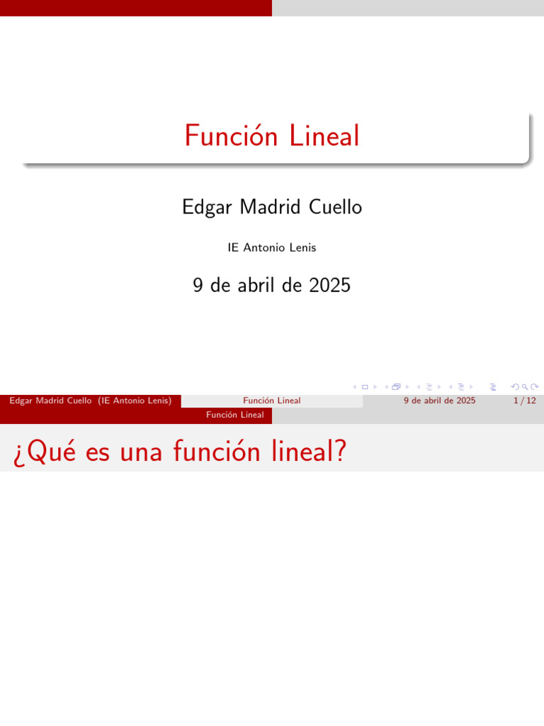 Función Lineal | PDF | Análisis matemático | Matemáticas