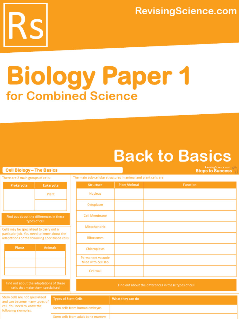 Biology Paper 1 Overview | PDF | Cell (Biology) | Biology