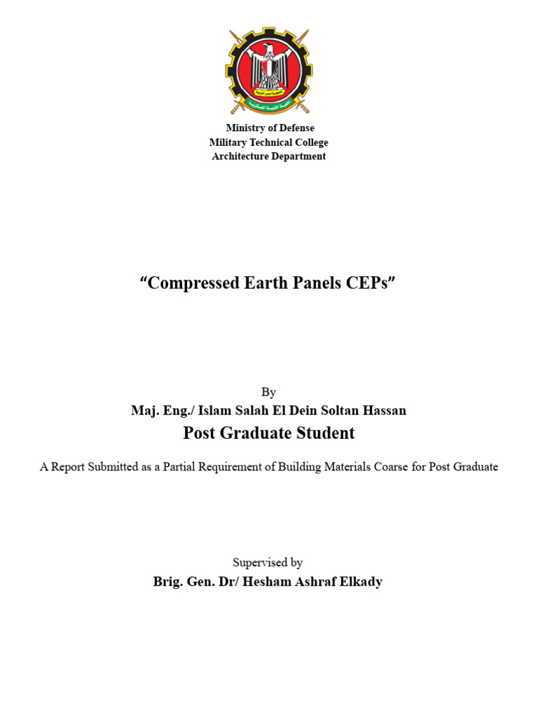 Islam Soltan Report 3 CEPs | PDF | Building Materials | Wall