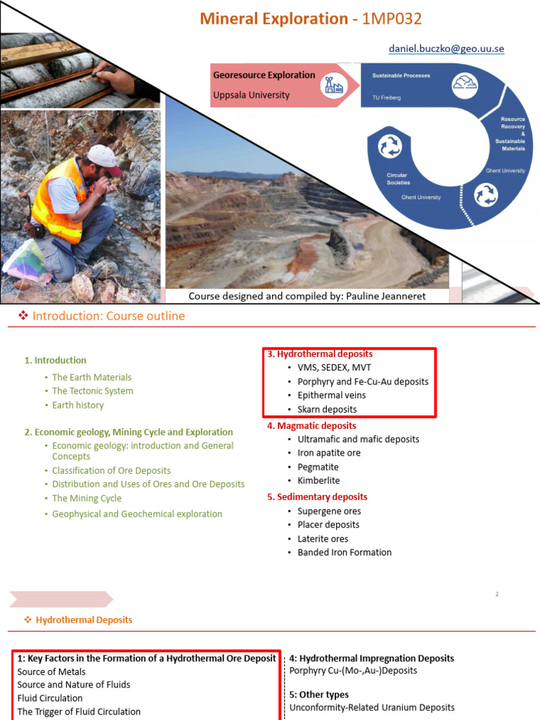 Lecture 6 and 7 - Hydrothermal Deposits Part 1 (SEDEX, MVT, VMS) | PDF ...