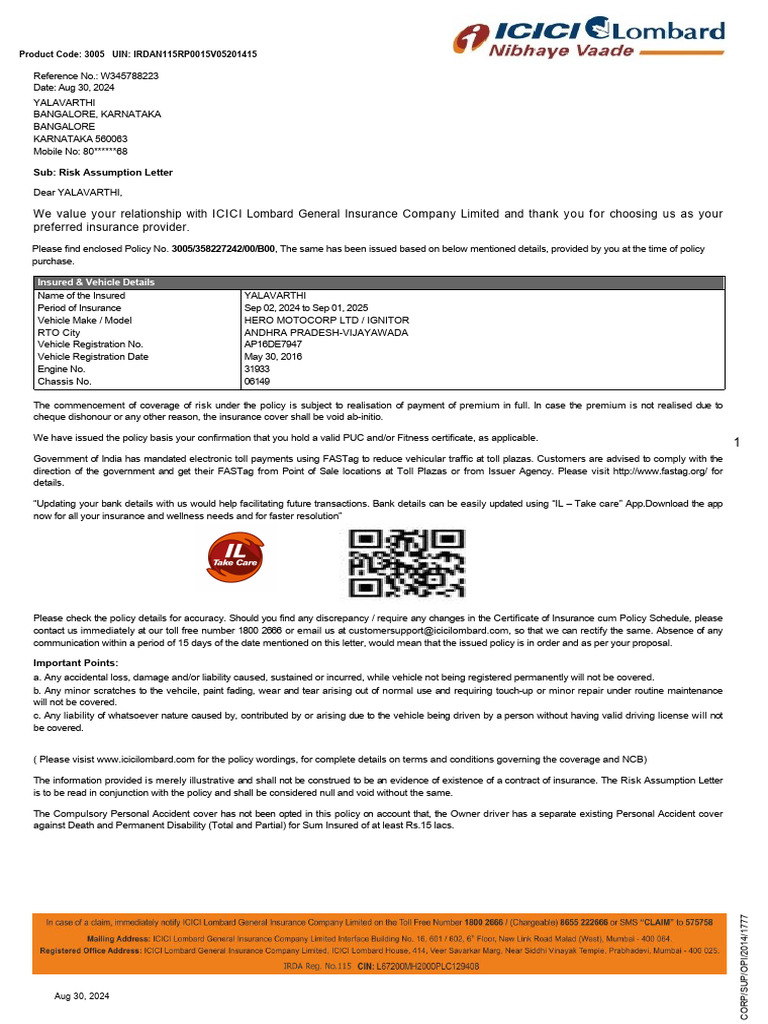 3005 - 358227242 - 00 - B00 Insurance | PDF | Insurance | Pro Rata