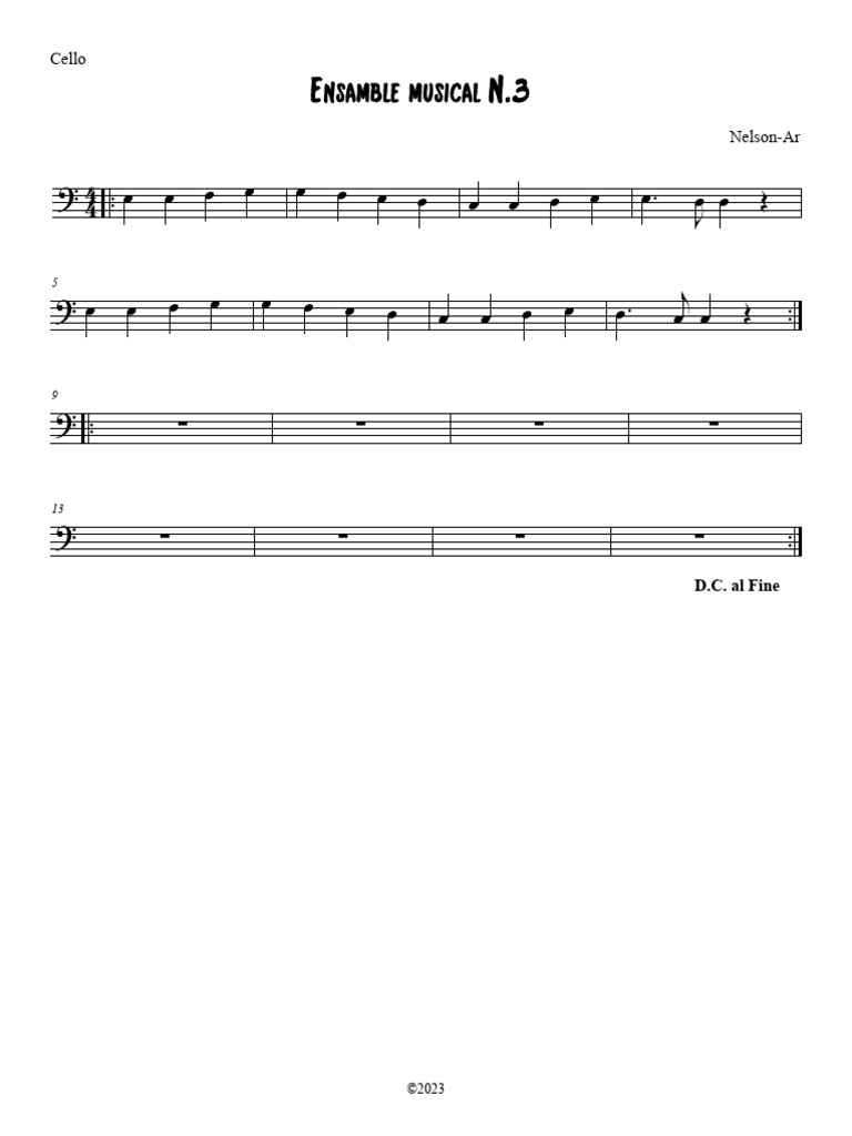 Cello Musical Sample No. 3 | PDF