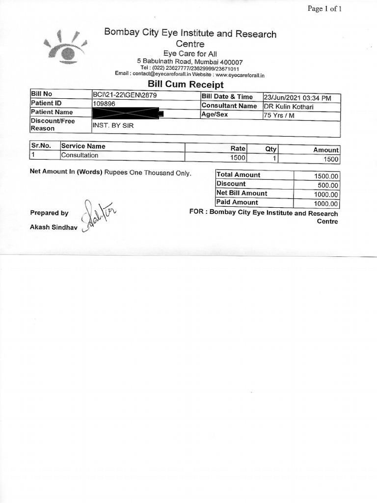 Consult Bill | PDF