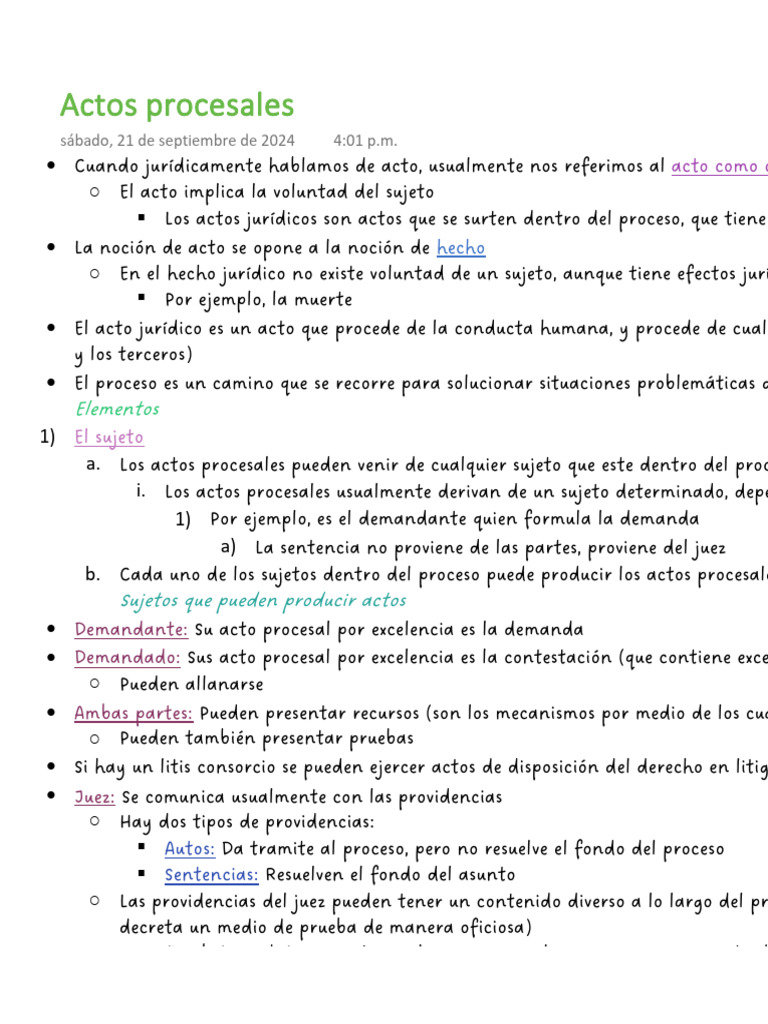 Actos Procesales | PDF | Ley procesal | Demanda judicial