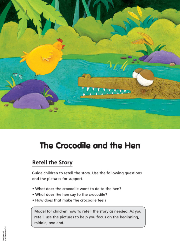 Retelling Cards. The Crocodile and the Hen | PDF