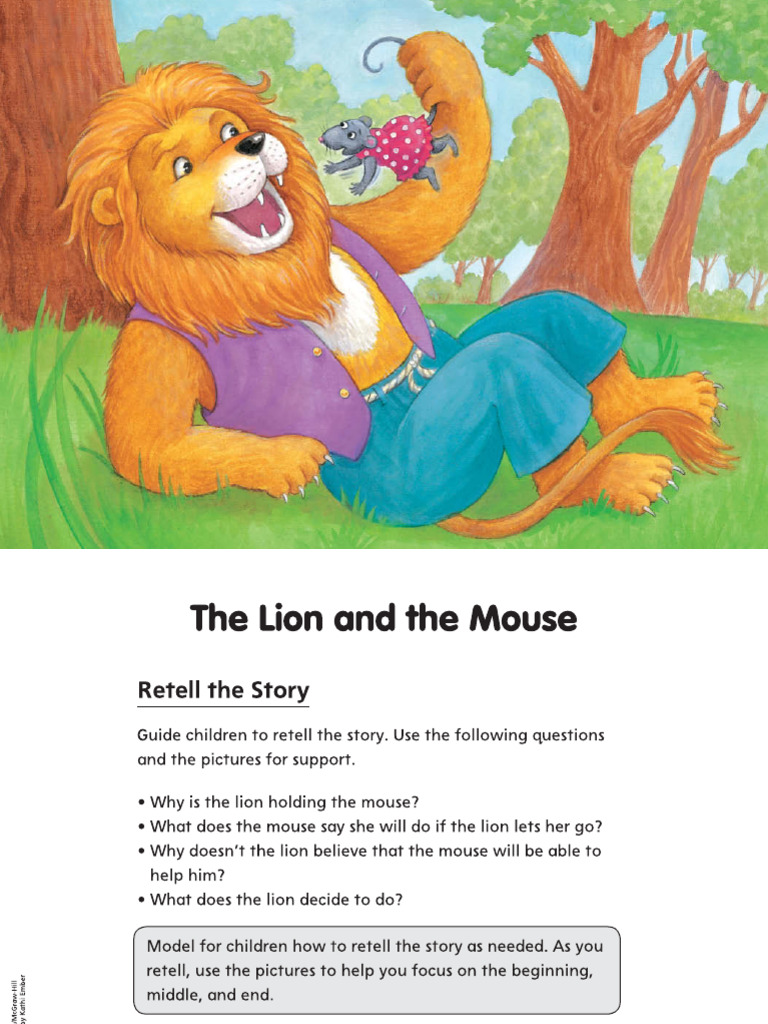 Retelling Cards. The Lion and The Mouse | PDF