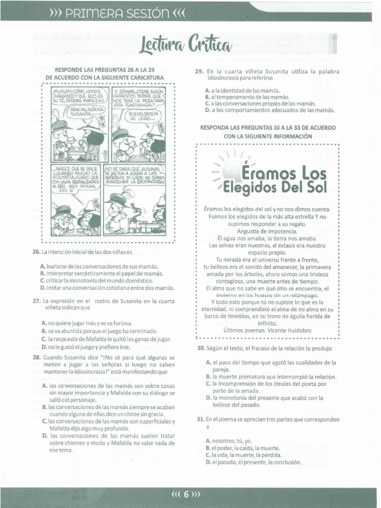 Simulacro - 1 Área de Lenguaje. | PDF