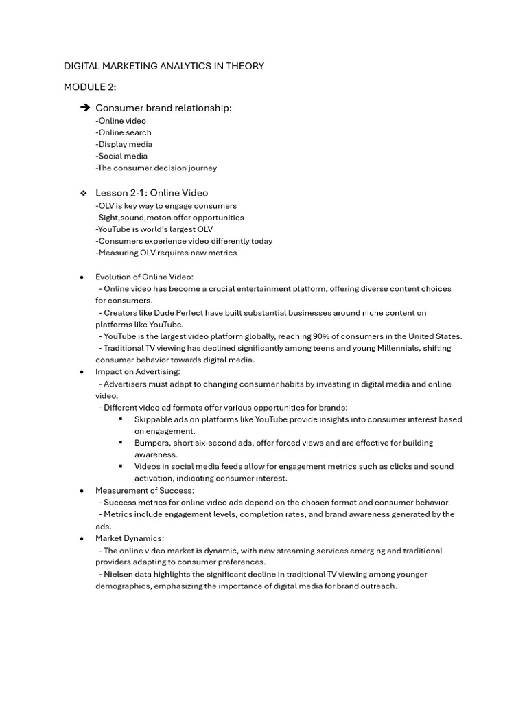 Digital Marketing Analytics in Theory Module 2 | PDF | Advertising | Marketing