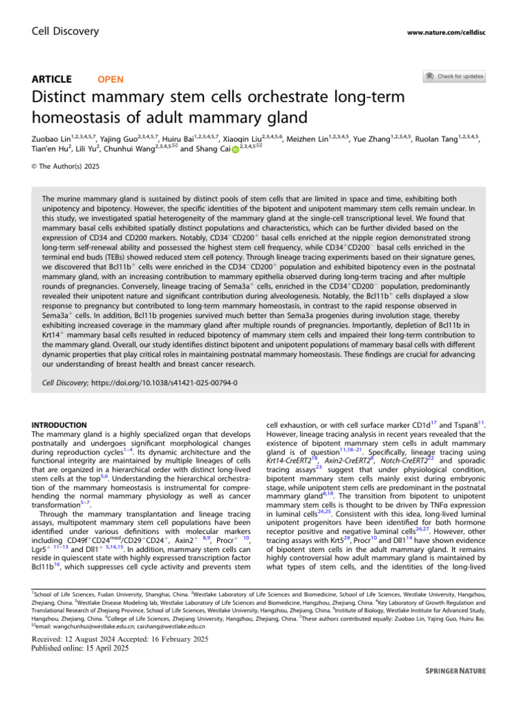 s41421-025-00794-0 | PDF | Cell Potency | Stem Cell