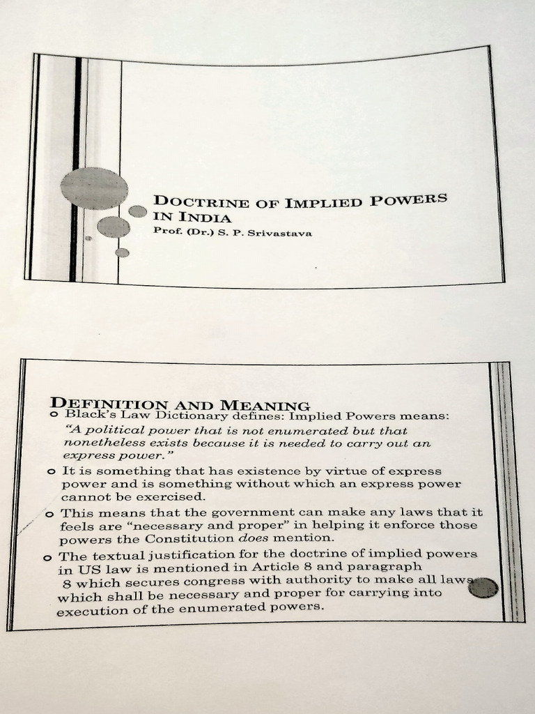 Doctrine of Implied Power IOS | PDF | Necessary And Proper Clause | Law ...