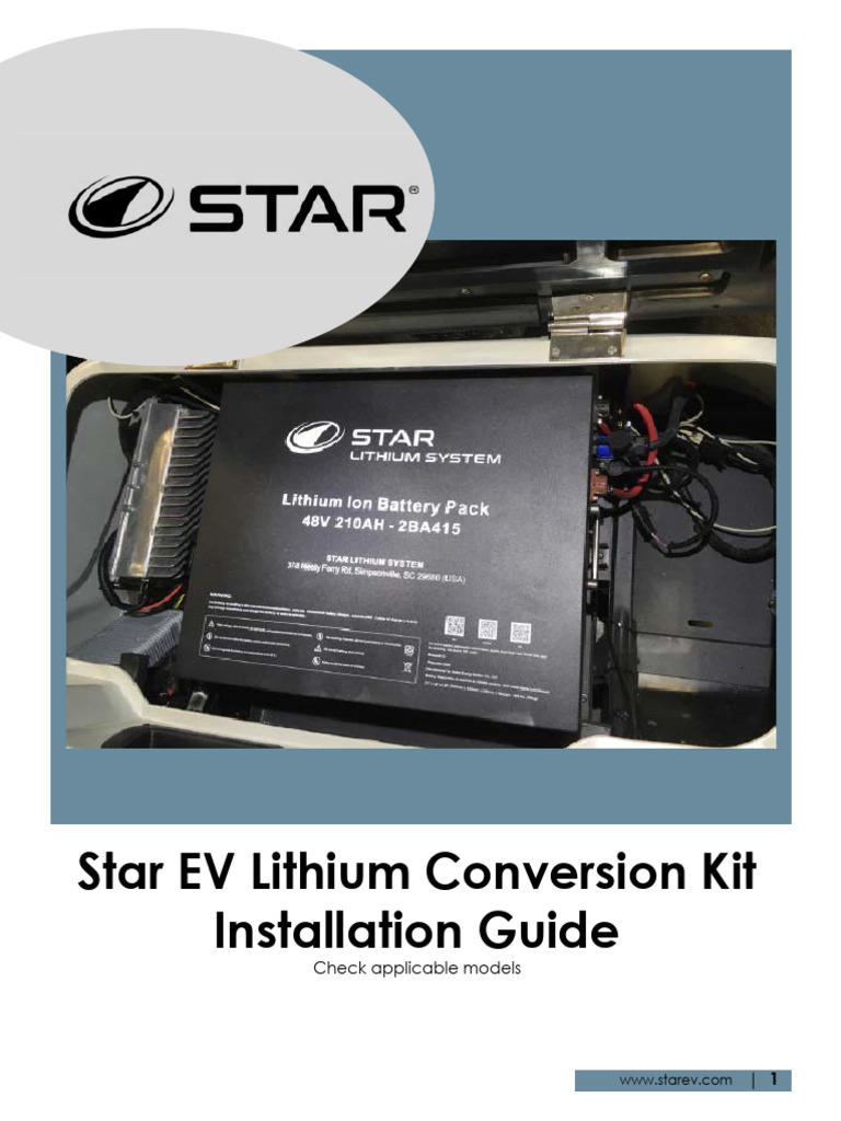 Star EV Lithium Kit Installation Guide | PDF | Electrical Connector ...