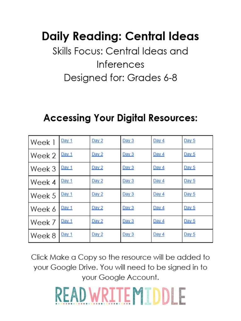 2_Main_Idea_Reading_Passages_Worksheets_Central_Idea_and_Supporting ...