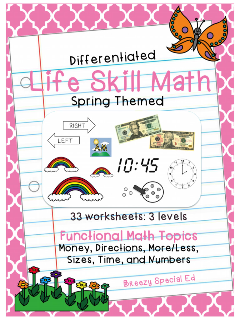 12 Spring Differentiated Life Skill Math Pack For Special Education | PDF