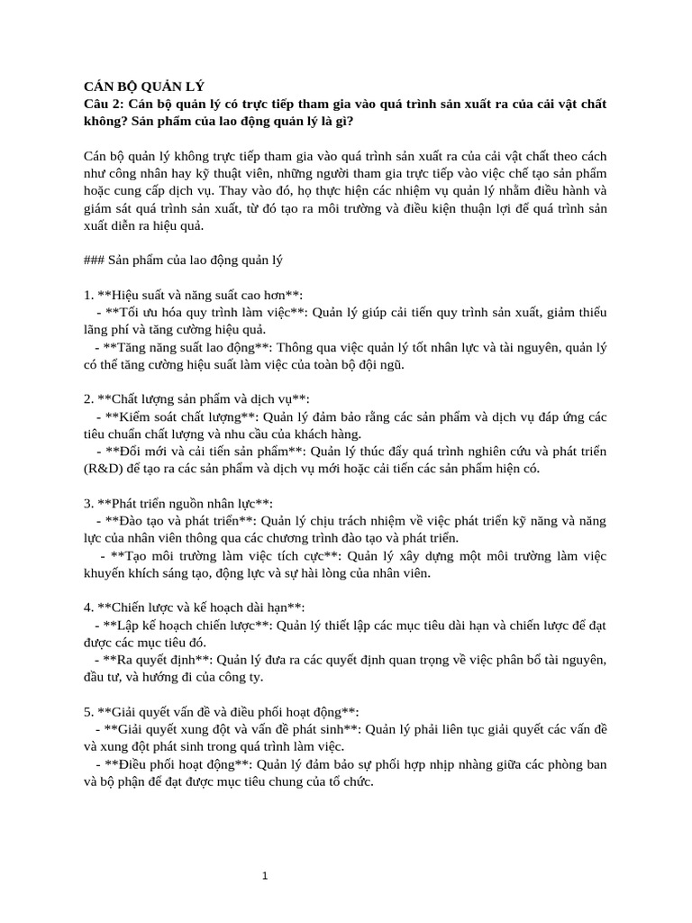 Tự luận KHQL | PDF