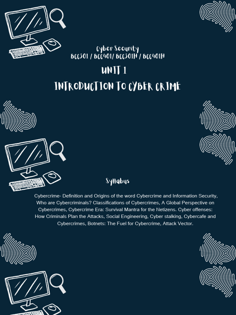 Unit 1 Cyber Security - 20240806 - 122320 - 0000 | PDF | Cybercrime ...