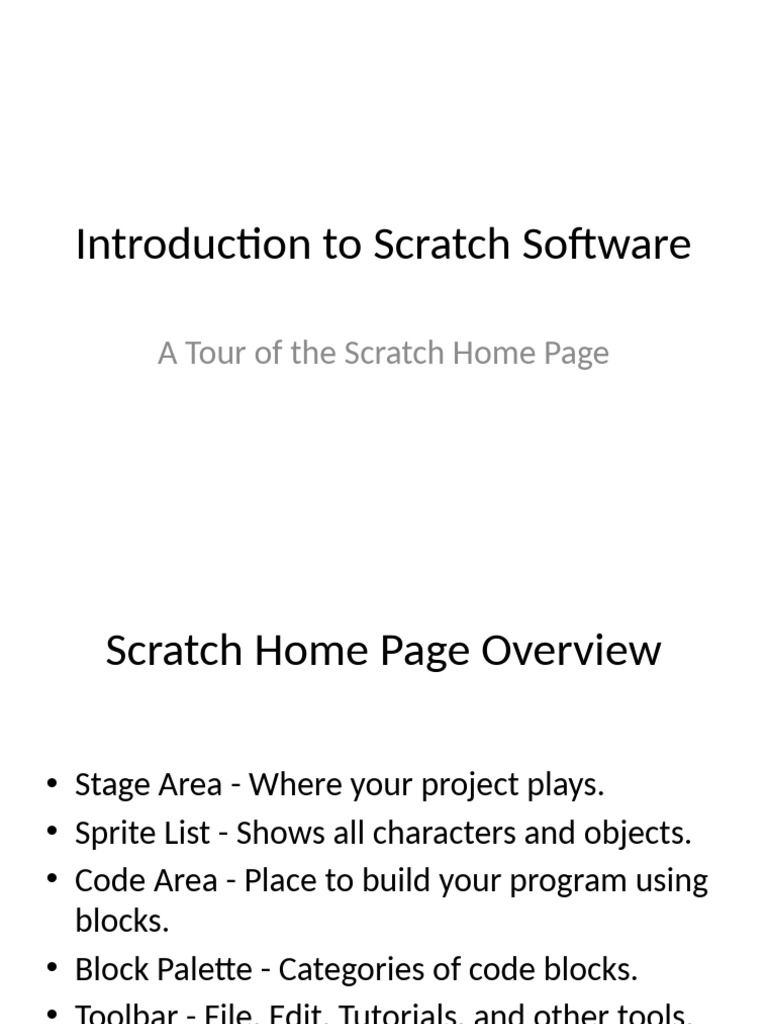 Scratch Home Page Overview | PDF