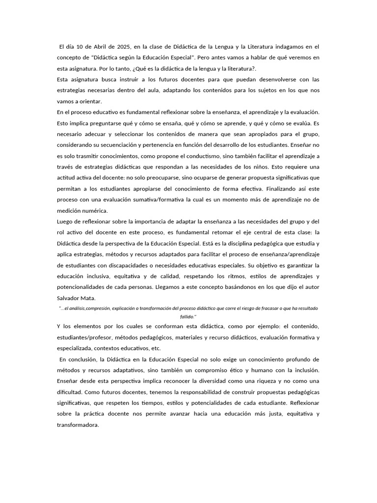 Didáctica de LyL 2025 | PDF | Enseñando | Maestros