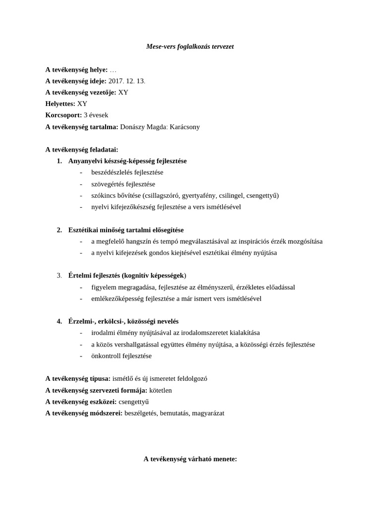 Mese Vers Tervezet | PDF