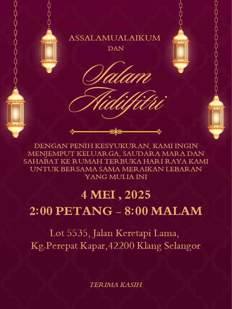 Jemputan Rumah Terbuka Hari Raya 2025 | PDF