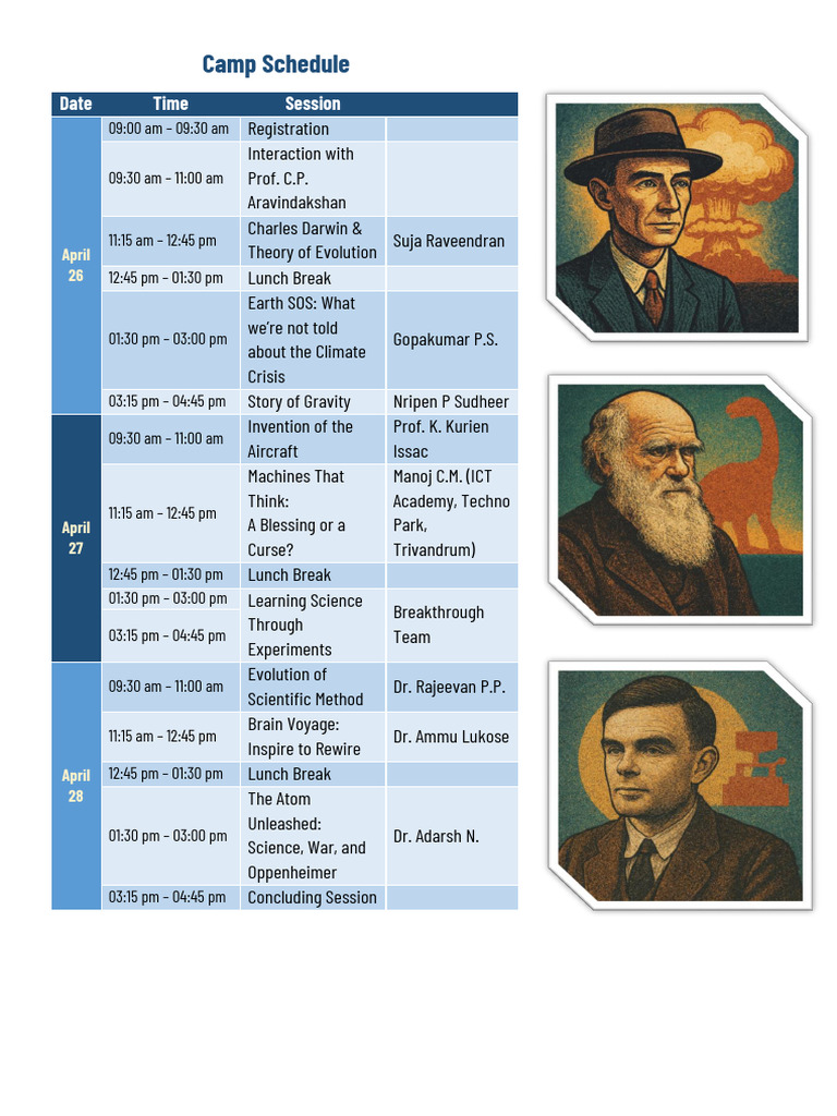 Science Camp Schedule | PDF