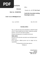 Legal Internship Certificate Format | PDF