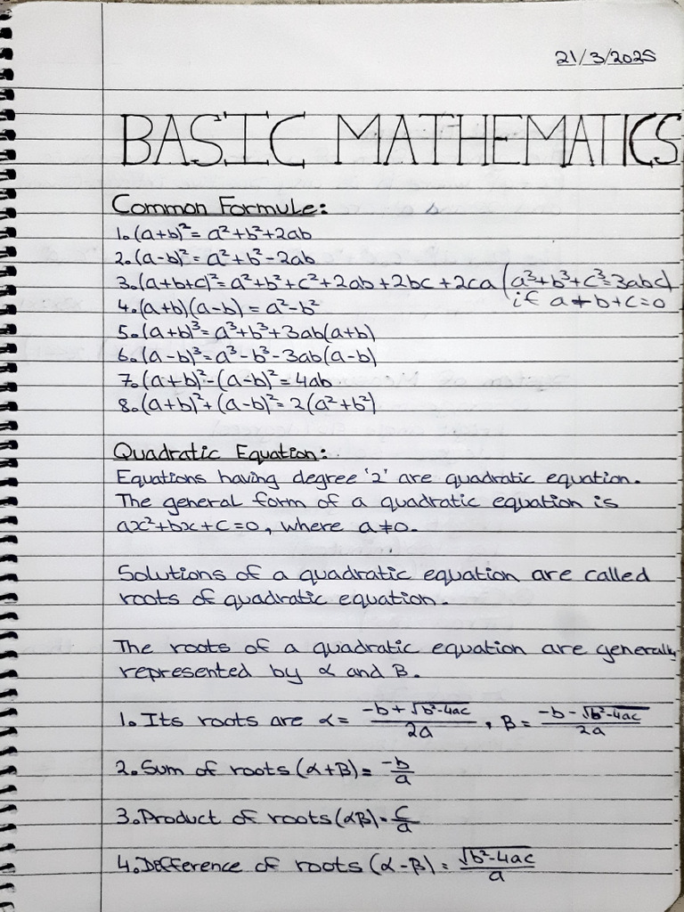 Basic Mathematics -Physics Class XI IIT Jee Note | PDF