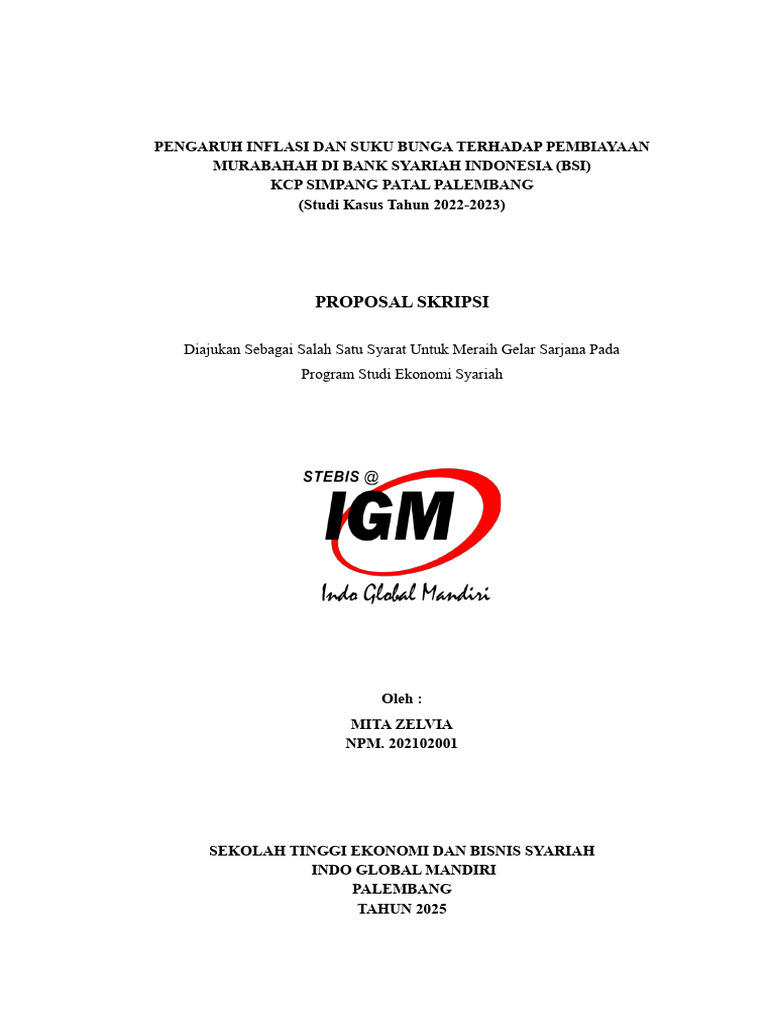 Proposal Mita Zelvia Bismillah Acc | PDF