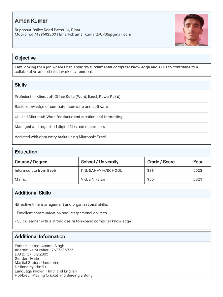 Aman Kumar Resume | PDF