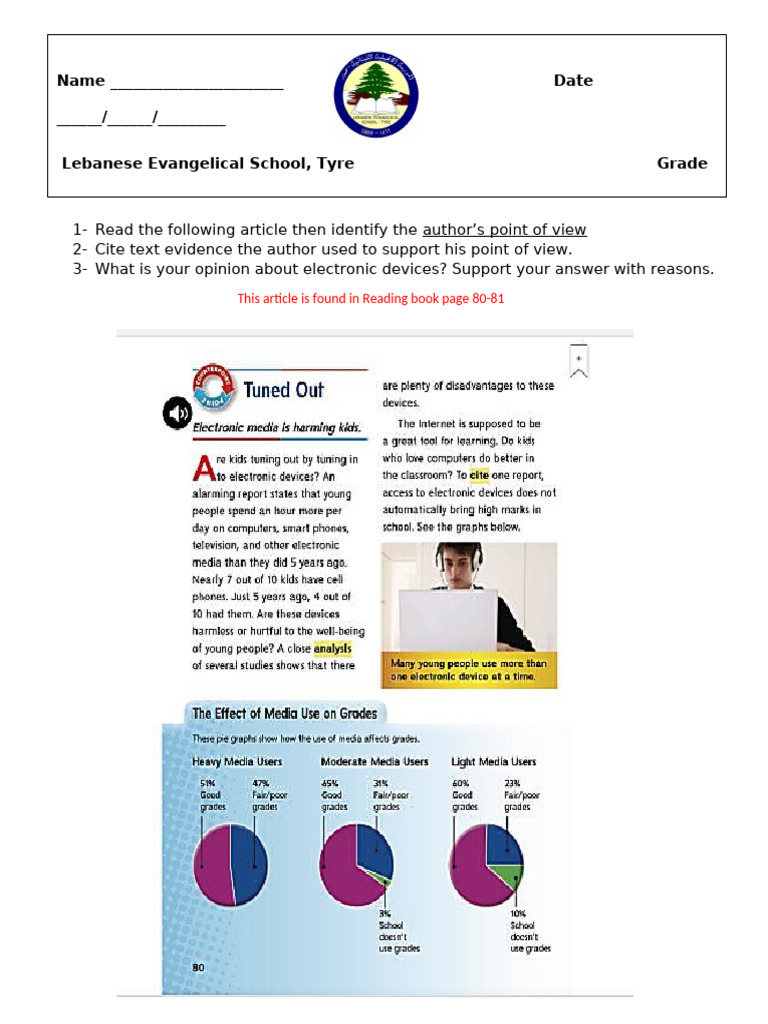 1 - Author's Point of View - Reading Comprehension | PDF