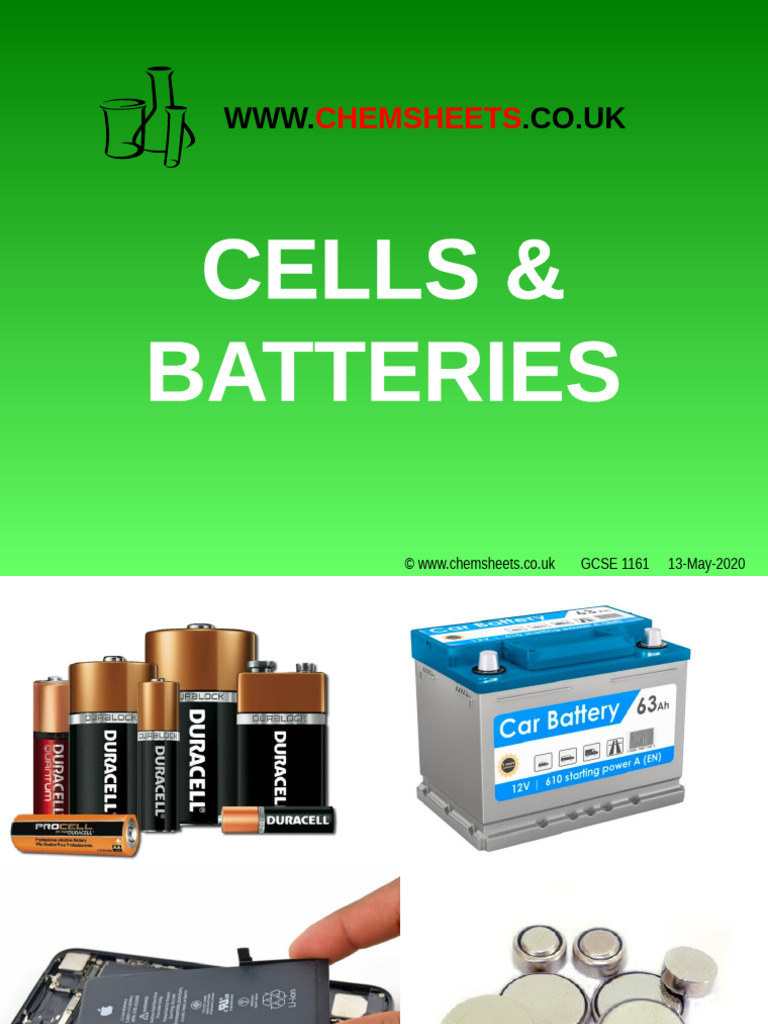 Chemsheets GCSE 1161 Cells and Batteries | PDF | Fuel Cell ...