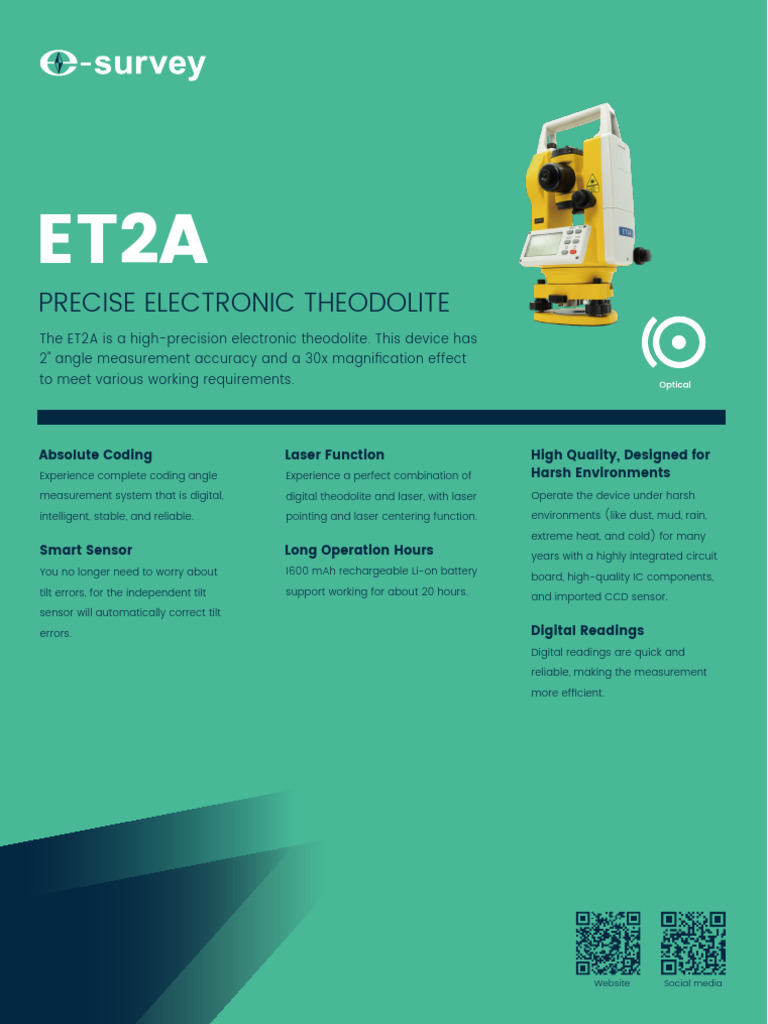 3-Theodolite-ET2A Datasheet-V2.1-ENG | PDF | Angular Resolution | Sensor