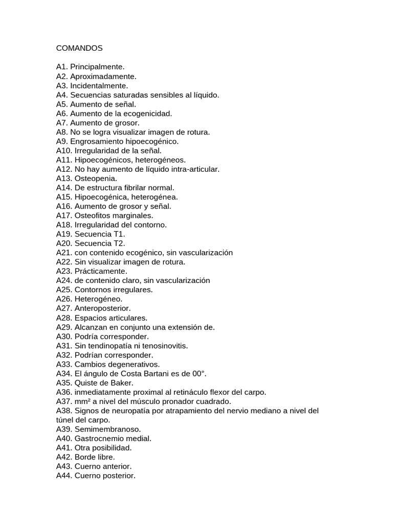 Comandos Word | PDF | Ultrasonido médico | Pecho
